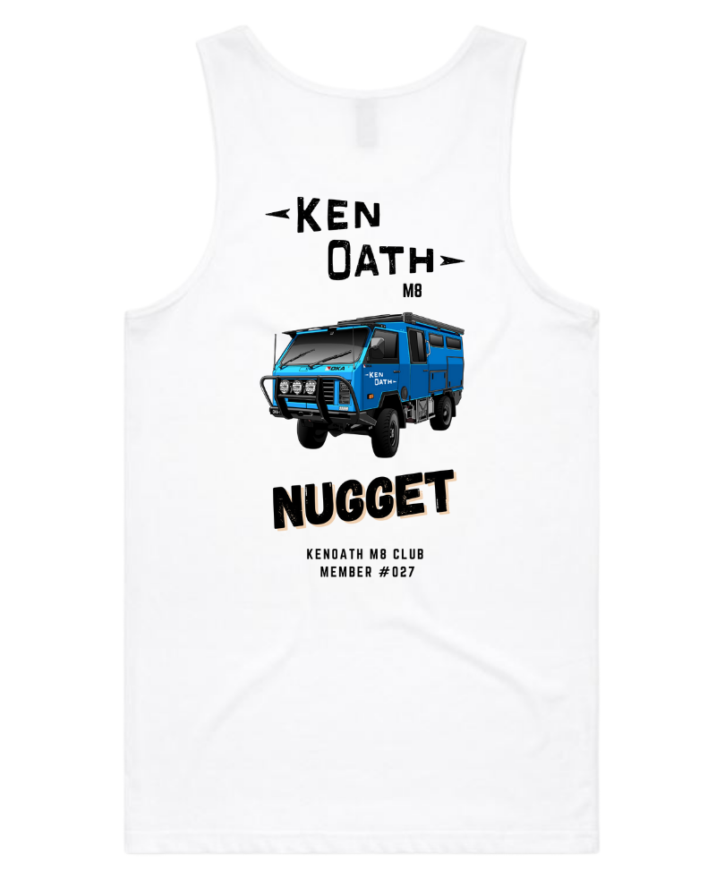 Nugget #027 Mens Singlet (gagalin font) - White – Kenoath